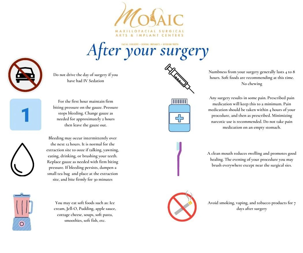 Post Operative Instructions | MOSAIC in Tampa, FL